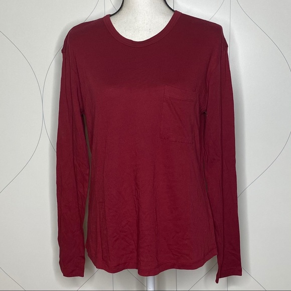 bp | Tops | Nwot Bp Slouch Pocket Tee Burgundy S | Poshmark